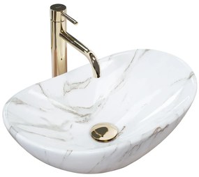 Rea Royal Mini, umyvadlo na desku 480x305x145 mm, imitace kamene Aiax Shiny, REA-U5063