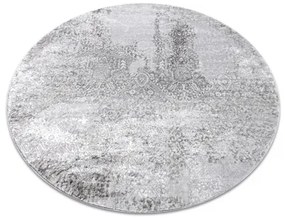 Kulatý kusový koberec MEFE 8731 šedý Rozměr: průměr 100 cm