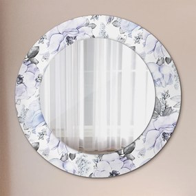 Kulaté dekorativní zrcadlo na zeď Modré růže fi 50 cm