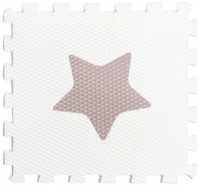 Vylen Pěnové podlahové puzzle Minideckfloor s hvězdičkou Bílý s hnědou hvězdičkou 340 x 340 mm