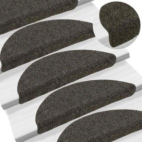Schodové rohože samolepicí 30 ks 56 x 17 x 3 cm antracitové půlkulaté 3365687
