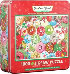 EUROGRAPHICS Puzzle v plechové krabičce Vánoční koblihy / 1000 dílků /