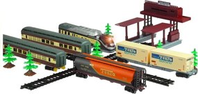 LEAN Toys Obrovská železnice FENFA 5 – Lokomotiva, vagony, výhybky