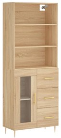 Skříň highboard dub sonoma 69,5 x 34 x 180 cm kompozitní dřevo