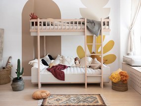 Wood Luck Dětská patrová postel BASIC se žebříkem vpravo 90x200 cm Zvolte barvu: Bílá