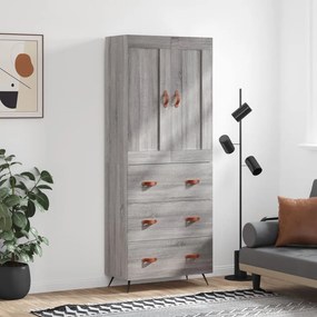 Skříň highboard šedá sonoma 69,5 x 34 x 180 cm kompozitní dřevo 3199727