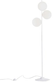 OnaDnes -20% Nordic Design Bílá skleněná stojací lampa Bubbly 155 cm