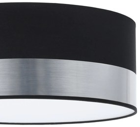 Stropní svítidlo Elegance, 1x chromové/černé textilní stínítko, (bílé plexisklo), (fi 40cm)
