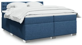 Box spring postel s matrací modrá 200x200 cm textil 3288315