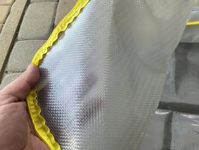 Domo Living Pevný úložný vak na zip 90 l JOTTA DOMO, 45 x 45 x 45 cm,  šedo-žlutý