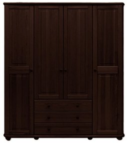 Drewmax SF129 - Skříň šatní z masivní borovice 165x60x190cm - Ořech