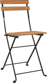 vidaXL Skládací bistro židle 4 ks masivní teakové dřevo a ocel [319980]