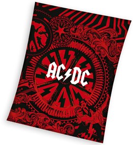 TipTrade deka z mikrovlákna (coral fleece) AC/DC BLACK ICE, červená, 150x200cm