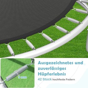 Costway Trampolína venkovní se žebříkem kulatá zahradní trampolína s ochranným