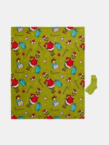 Sinsay - Vánoční sada: dětská deka s ponožkami Grinch - neonová