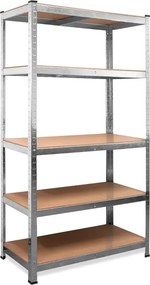 Sada 2 ks dílenských regálů Crown 90x180 cm stříbrná/hnědá
