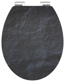 Eisl Sanitär WC prkénko MDF Soft Close Black Stone High Gloss 80535