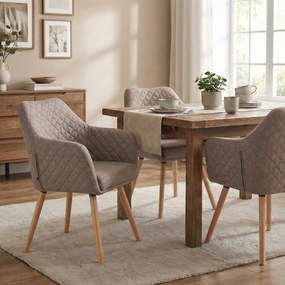 Jídelní židle Gent látka přírodní konstrukce – taupe