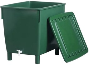 Plastová nádrž na dešťovou vodu s víkem Cube 400 l zelená
