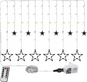 Voltronic Vánoční závěs 12 hvězd 150 Led, teple/studeně bílá