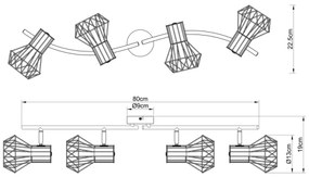 Globo 54017-4M - Bodové svítidlo PRISKA 4xE27/40W/230V