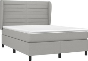 Box spring postel s matrací světle šedá 140 x 190 cm textil 3128037