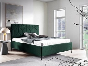 Eka Čalouněná postel BOX+ 90x200 cm Barva látky Trinity: Krémově bíla (Trinity 2301), Úložný prostor: Bez úložného prostoru, Barva nožek postele: Černá