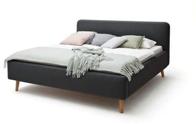 Tmavě šedá čalouněná dvoulůžková postel 160x200 cm Mattis – Meise Möbel