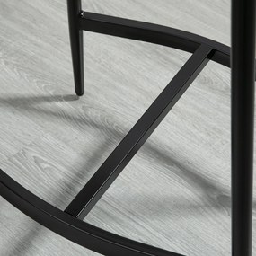 HOMCOM Sada 2 vysokých barových židlí bez opěrky v industriálním stylu, ocelová konstrukce, nosnost 120 kg, pro bar, obývací pokoj, jídelnu, hnědá