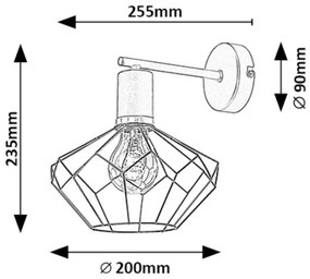 Rabalux 71064 - Nástěnné svítidlo FRAN 1xE27/40W/230V pr. 20 cm černá