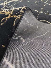 BE Koberec Elite 4355 BLACK GOLD - černý obdélníkový Rozměr: 140x190 cm
