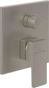Villeroy & Boch Architectura Square - Baterie pod omítku, pro 2 spotřebiče, matný kartáčovaný nikl TVS12500500064