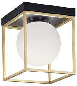 Toolight, stropní svítidlo 13x13x15 cm 1xE27 APP1166-1C, černá-zlatá, OSW-14019
