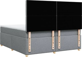 Box spring postel s matrací světle šedá 200 x 200 cm textil 3291401