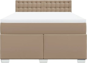 Box spring postel s matrací cappuccino 160x200 cm umělá kůže 3288431