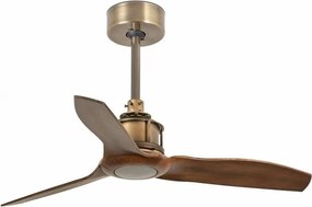 FARO 33428 JUST FAN XS, starozlatá/dřevo, stropní ventilátor 81cm - FARO
