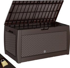 Casaria Úložný box Matuba 310 l na kolečkách – hnědý