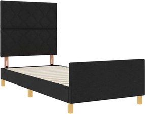Rám postele s čelo Černá 100 x 200 cm textil 3344783