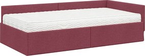 Rohový rám postele s matrací Jiný s čelo 2 ks Šedá textil 3393600