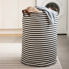Černobílý látkový koš na prádlo 54 l Stripe – Premier Housewares