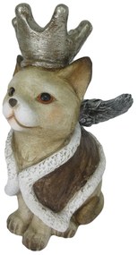 Dekorace kočka s křídly a korunkou - 34*21*37 cm