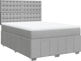 Box spring postel s matrací světle šedá 140 x 190 cm textil 3293977