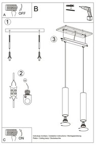 Sollux SL.1241 - Lustr na lanku LAGOS 2xGU10/10W/230V zlatá