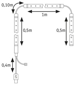 Paulmann 78880 - LED/3,5W RGB Stmívatelný pásek pro TV 2m ZOLL 5V + DO