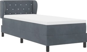 Postel s boxspringem s čelo Tmavě šedá 80 x 200 cm samet 3340305