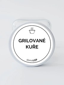 Samolepka na kořenky GRILOVANÉ KUŘE bílá 5 cm tučné písmo