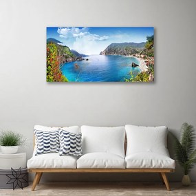 Obraz na plátně Záliv Hory Moře Krajina 120x60 cm