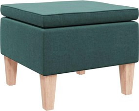 Stolička s dřevěnými nohami tmavě zelená textil 329431