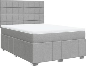 Box spring postel s matrací světle šedá 160 x 200 cm textil 3291719