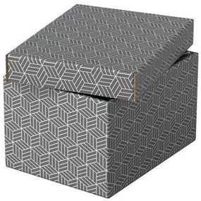 Archivační krabice esselte home, velikost s, 20 x 15 x 25.5 cm, šedá - set 3 ks